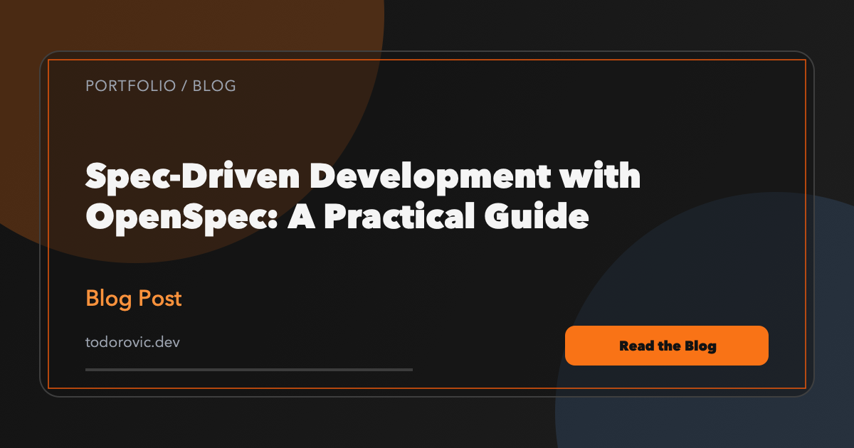 Spec-Driven Development with OpenSpec: A Practical Guide | Dušan ...